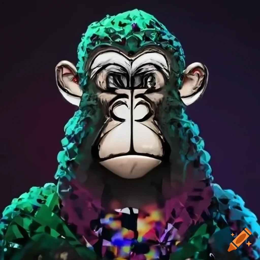 Not a bored ape wearing diamonds on Craiyon