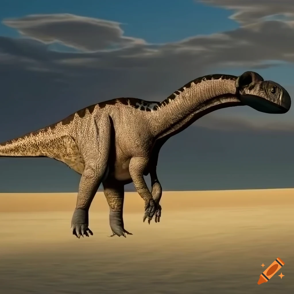 Hadrosaurus dinosaur with intricate motley color pattern and detailed ...