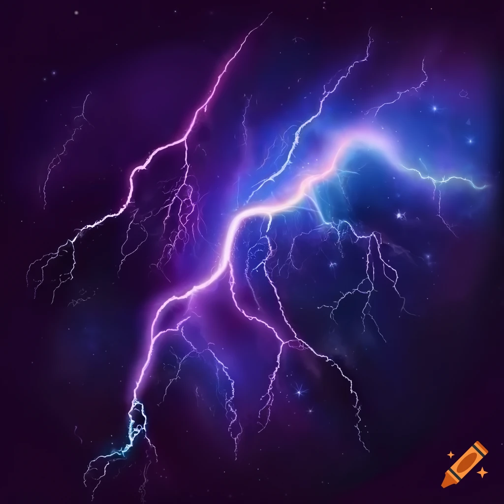 Magical background with lightning, stars, and nebula on Craiyon