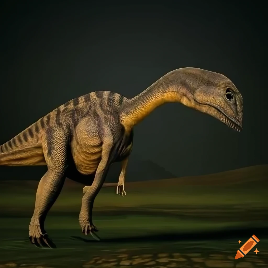 Hefty Hadrosaurus dinosaur with lizard-like color pattern and elephant ...