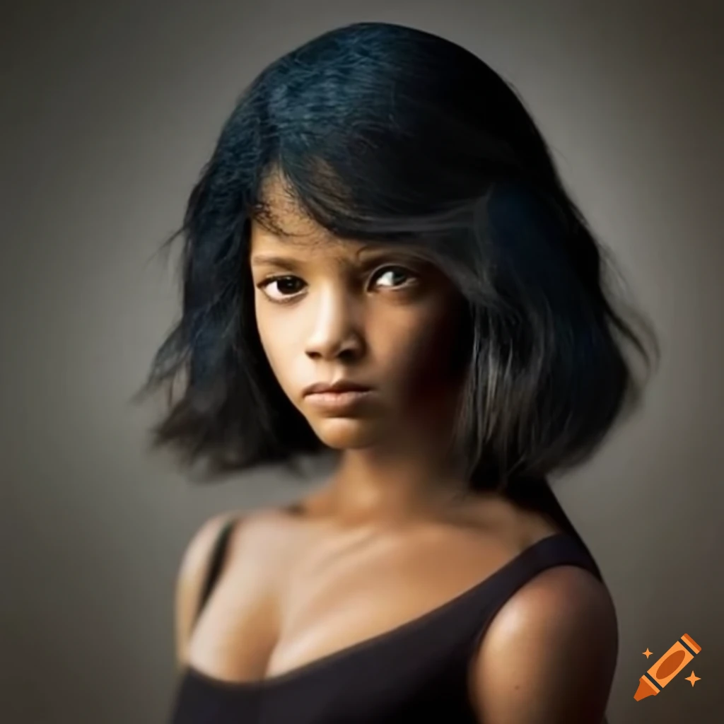 Woman with short wavy black hair and arabic features on Craiyon