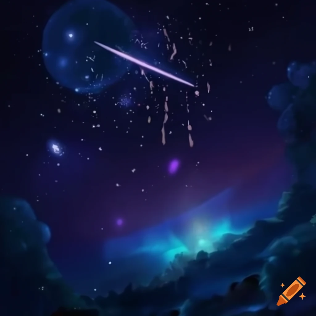 Anime style falling stars on Craiyon