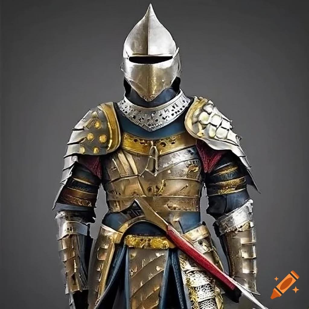 Full body dragon scale armor on gothic knight in ceremonial setting on ...