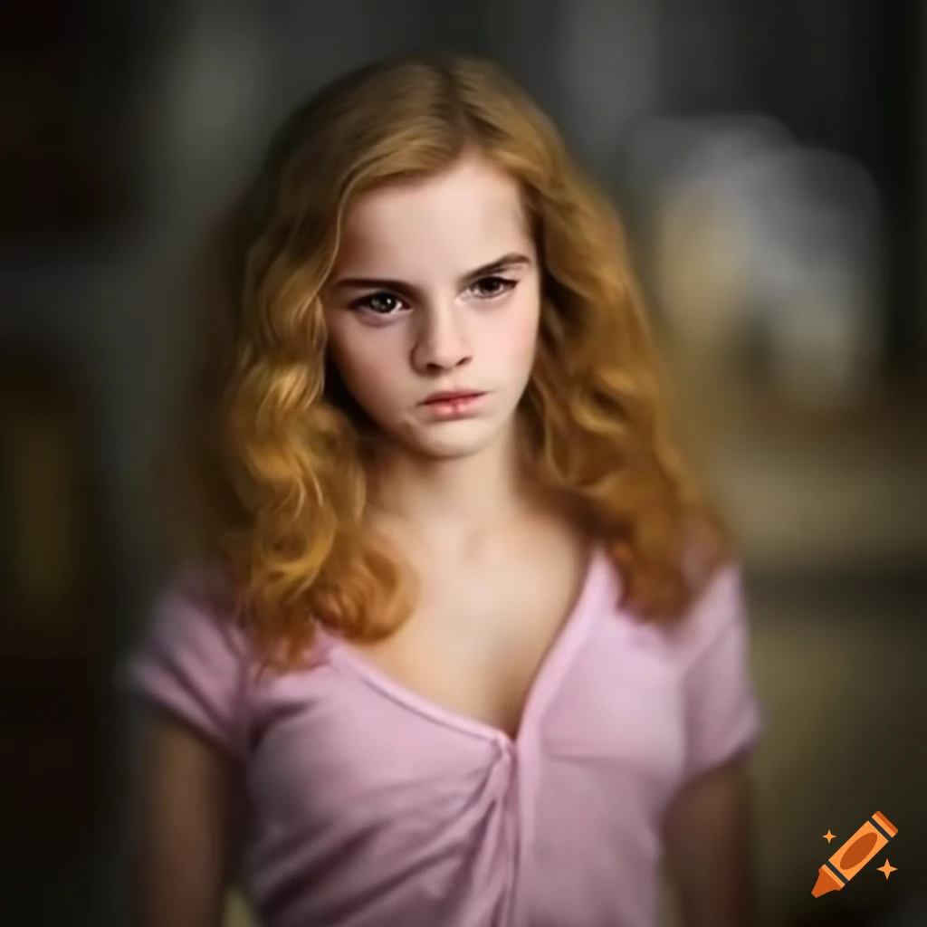 Hermione wearing pajamas with a sweet and alluring smile on Craiyon