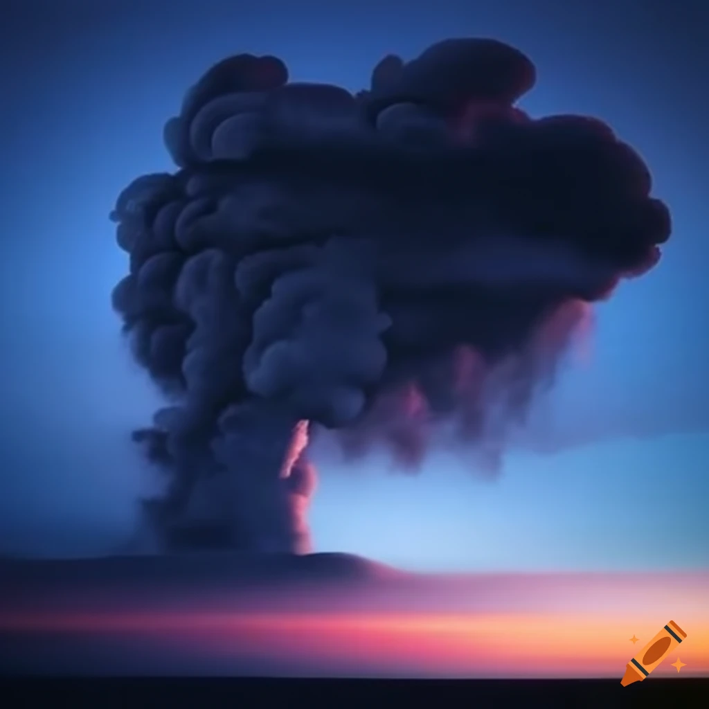 Ash cloud on Craiyon