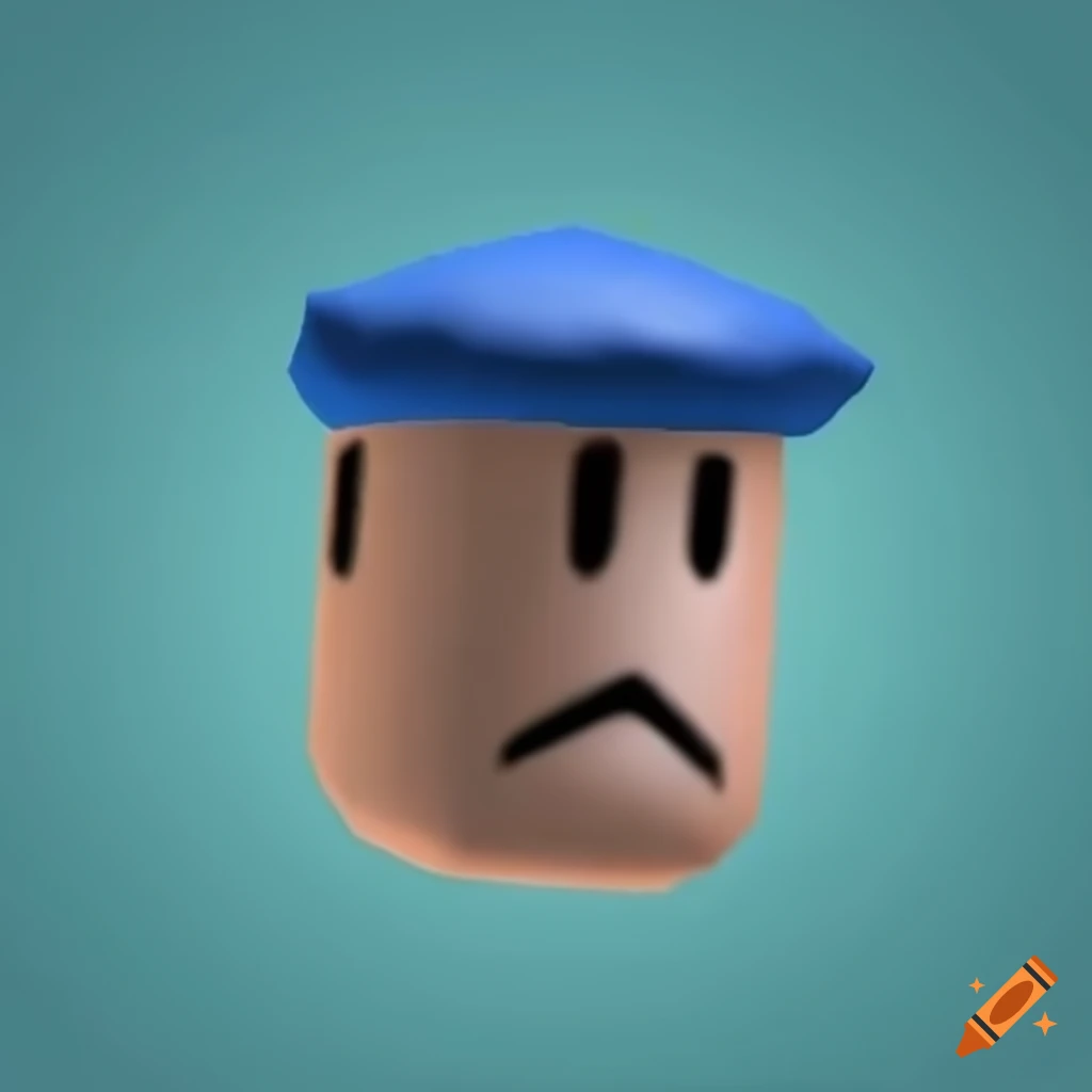 Roblox character wearing a blue beret on Craiyon