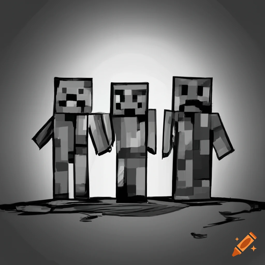 Family of three minecraft creepers on Craiyon