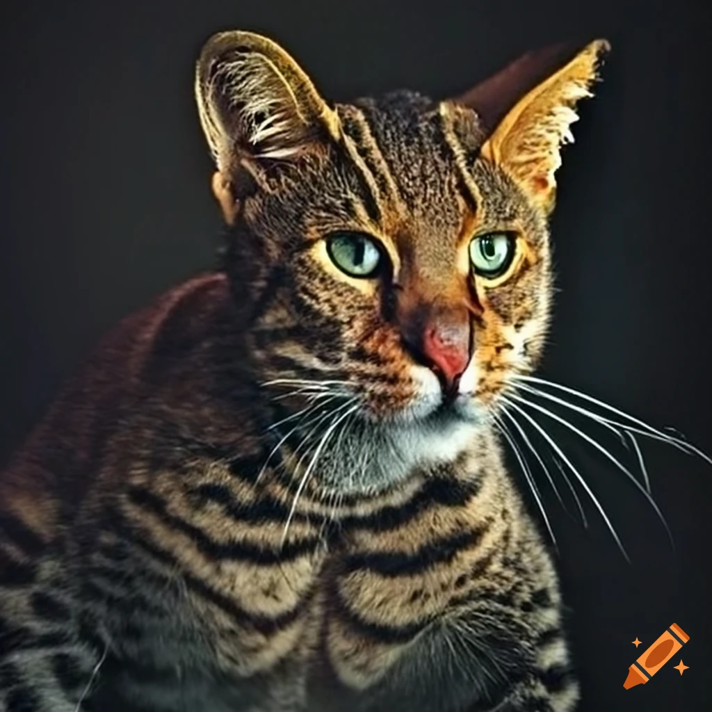 Wild cat in the night on Craiyon