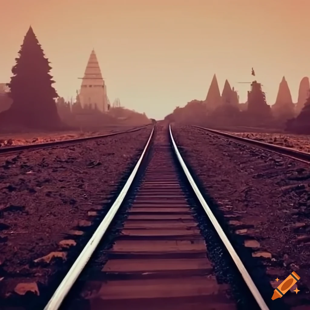 Railroad track profile from the side on Craiyon