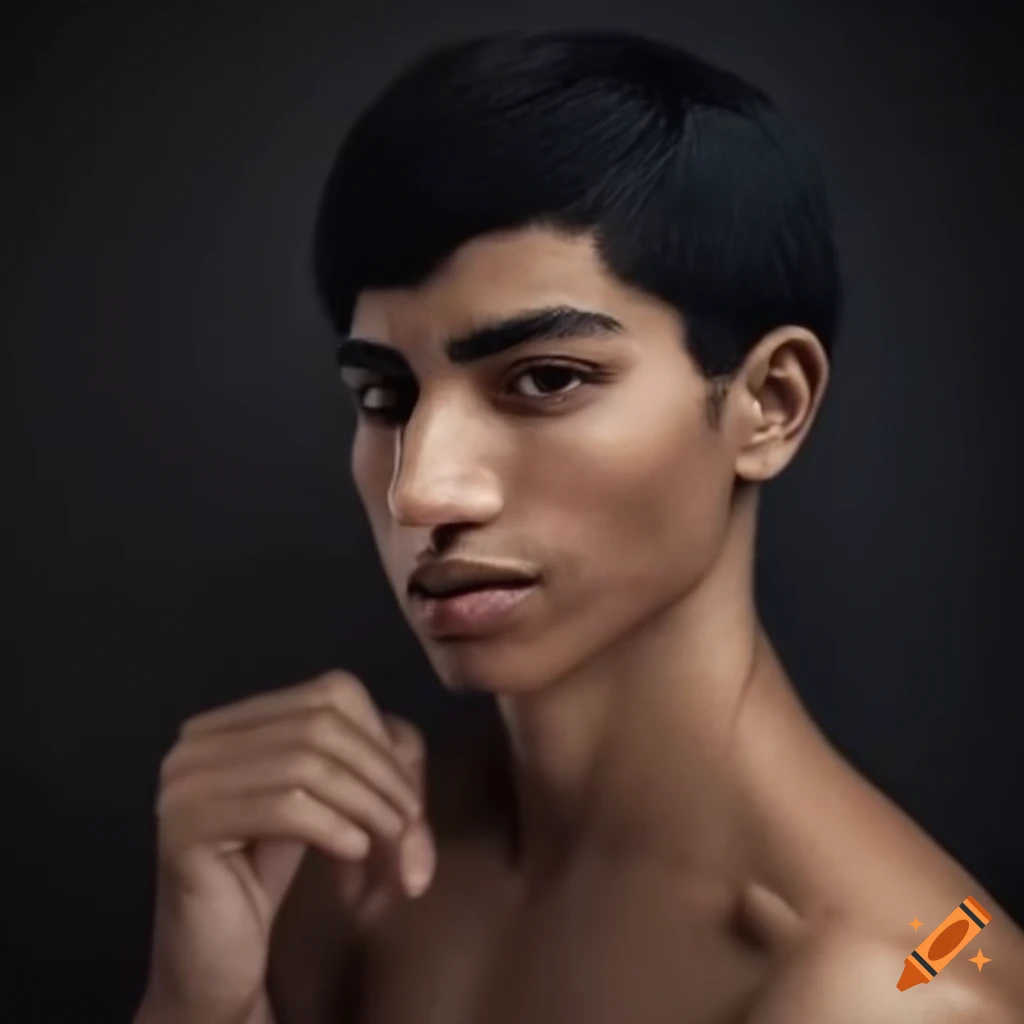 Portrait of a man with Arab features and wavy black hair on Craiyon