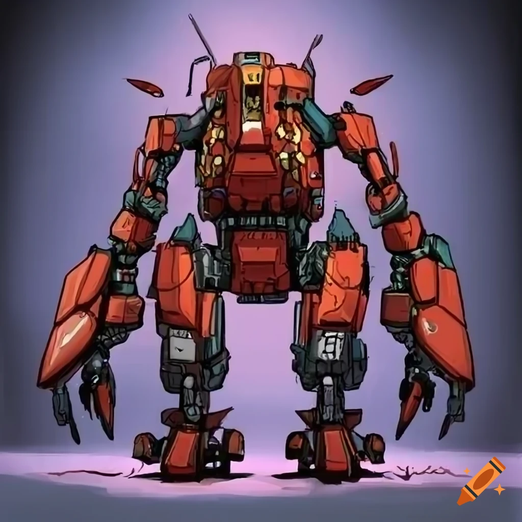 Mech in a graphic novel style with cel-shading on Craiyon
