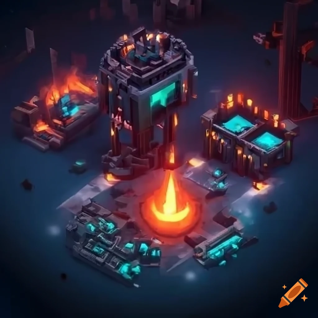 Futuristic ore processing center for an rts game on Craiyon