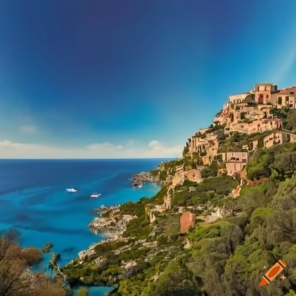 Aerial view of corsica, mediterranean island in france on Craiyon