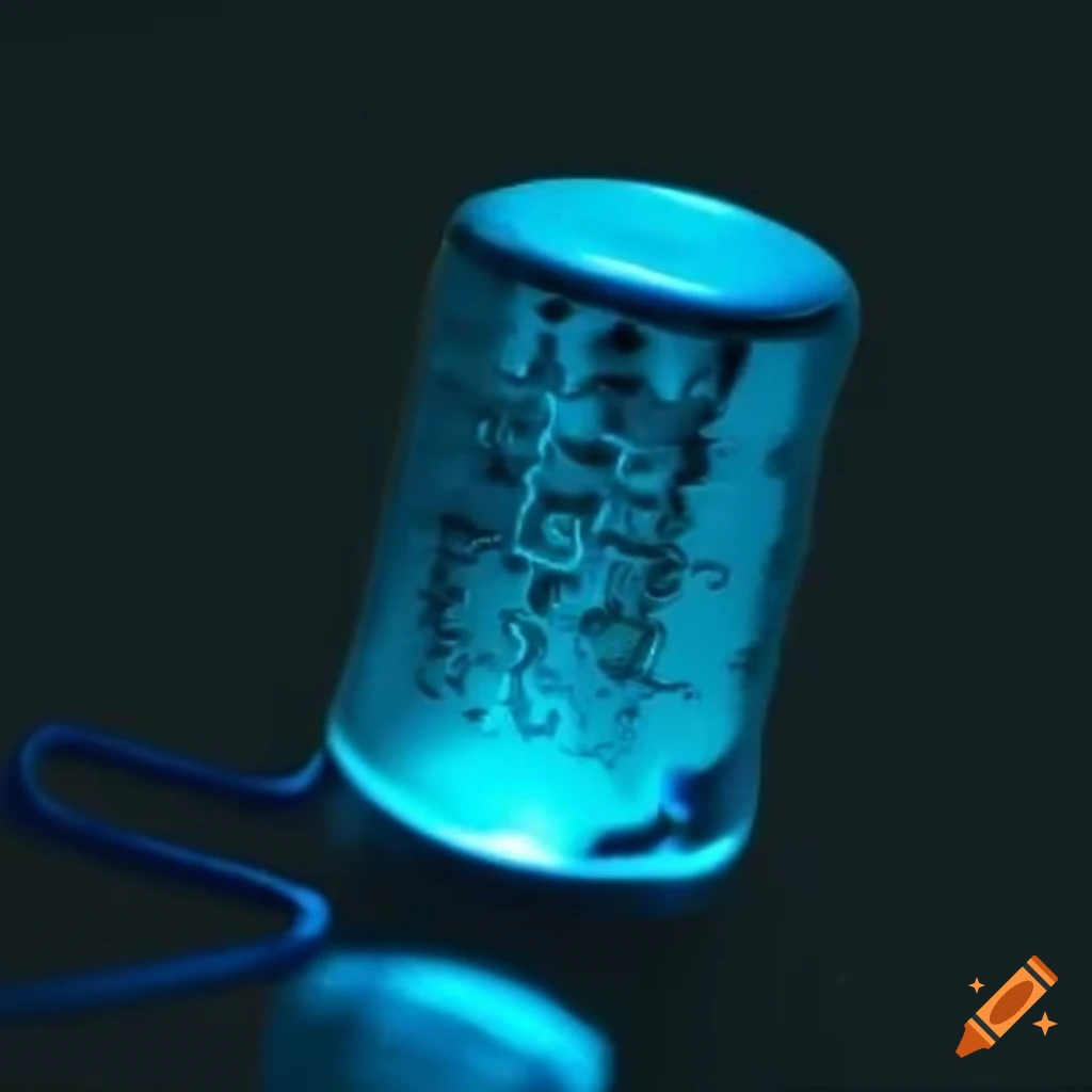 Brightly glowing capacitor in an electrical circuit on Craiyon
