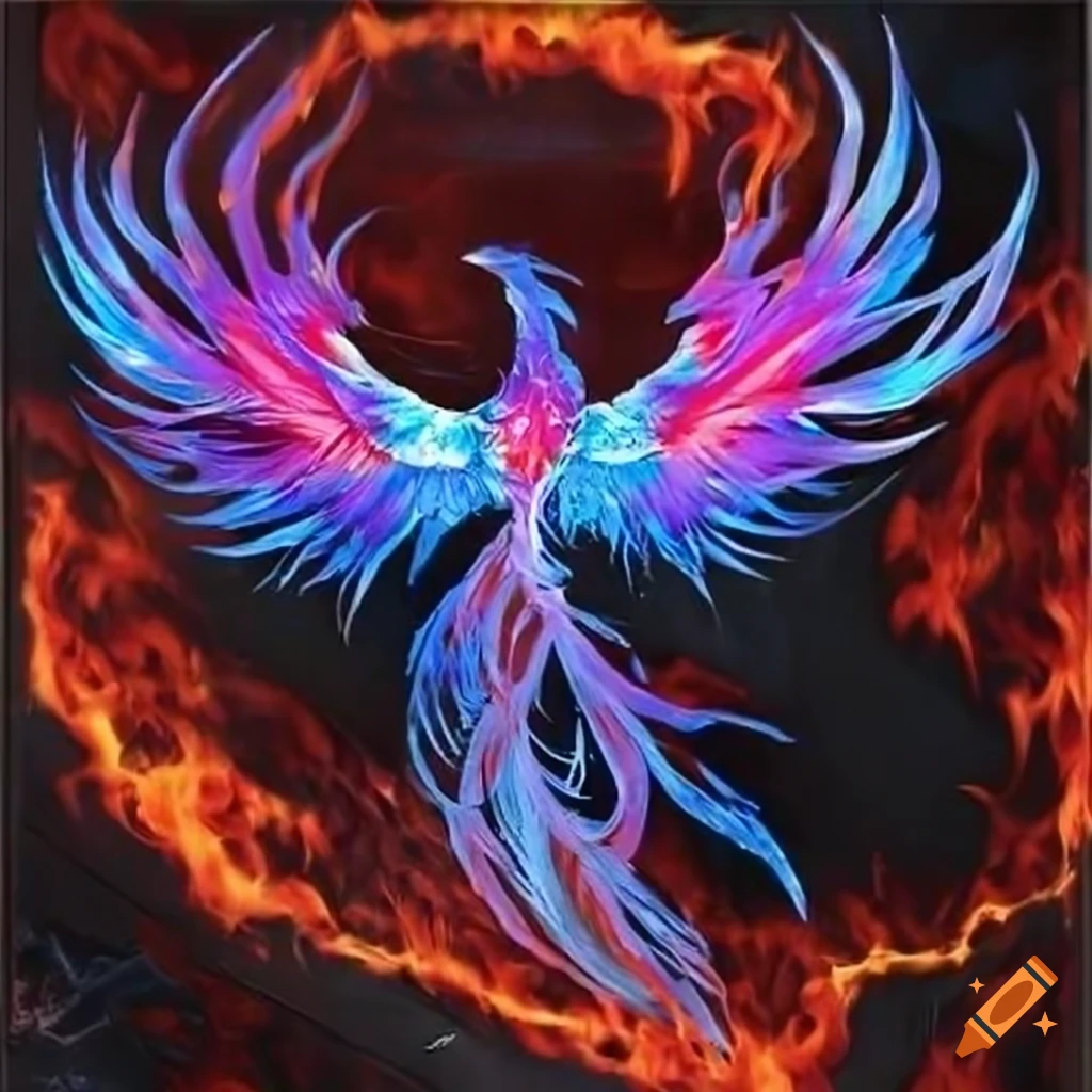 Frost flame phoenix on Craiyon