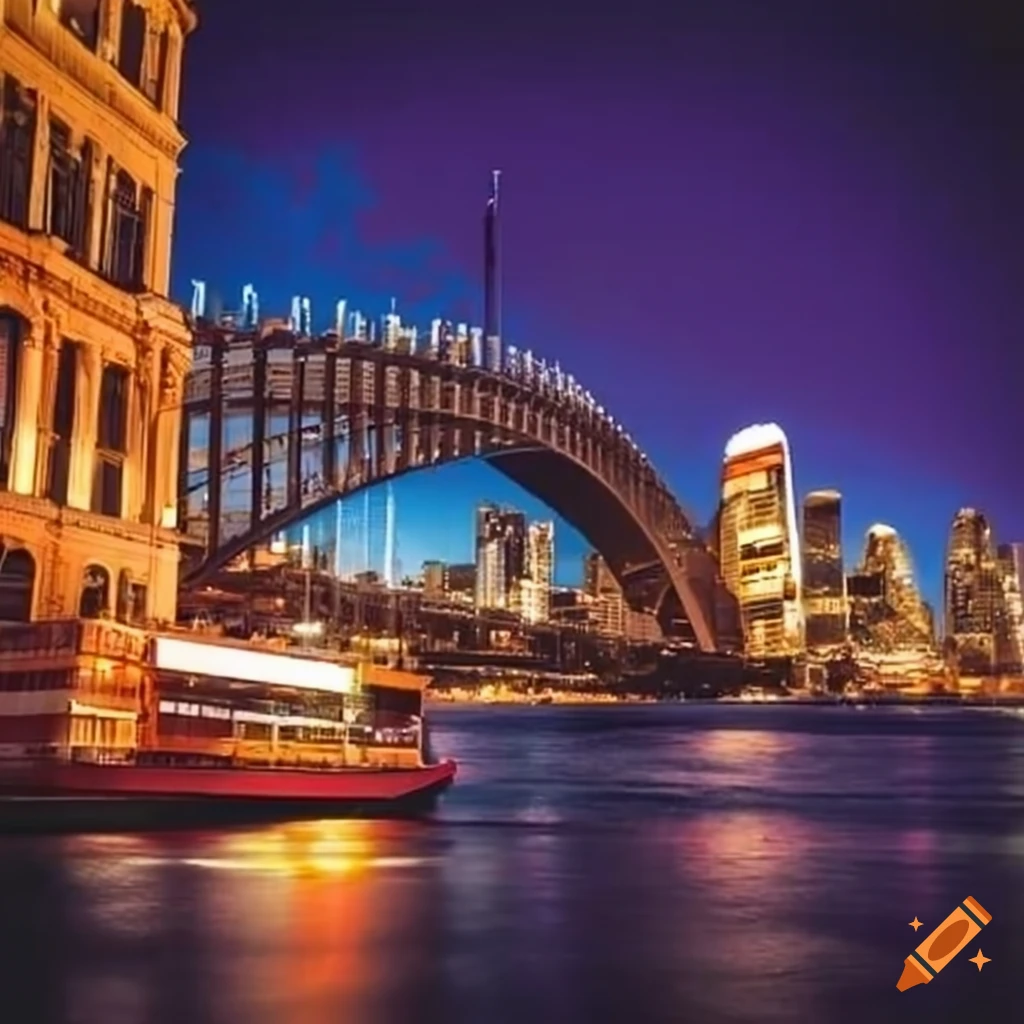 Lively city scene in sydney on Craiyon