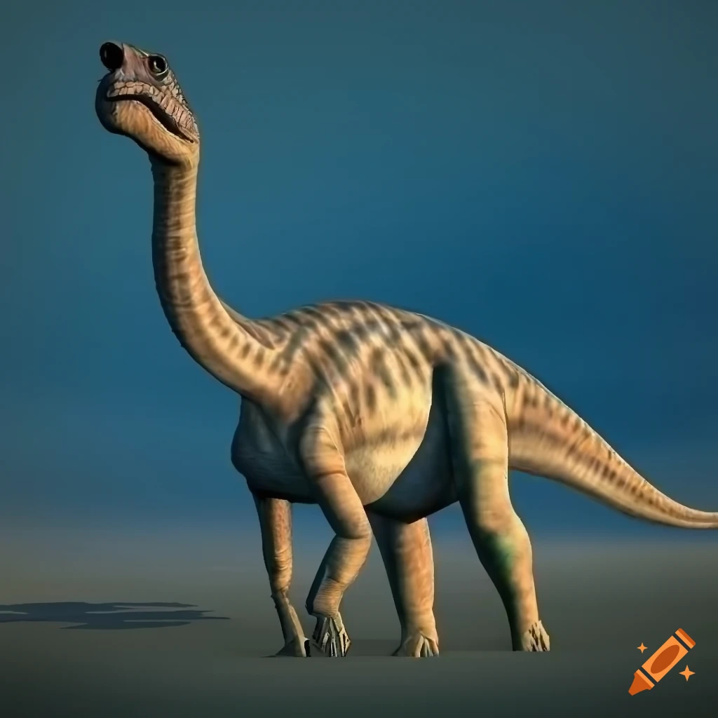 Hefty Hadrosaurus dinosaur in its prehistoric environment during a warm ...