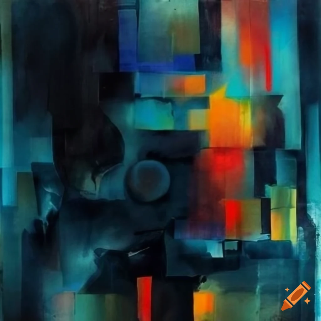 Abstract collage nocturne art by nikolai suetin on Craiyon