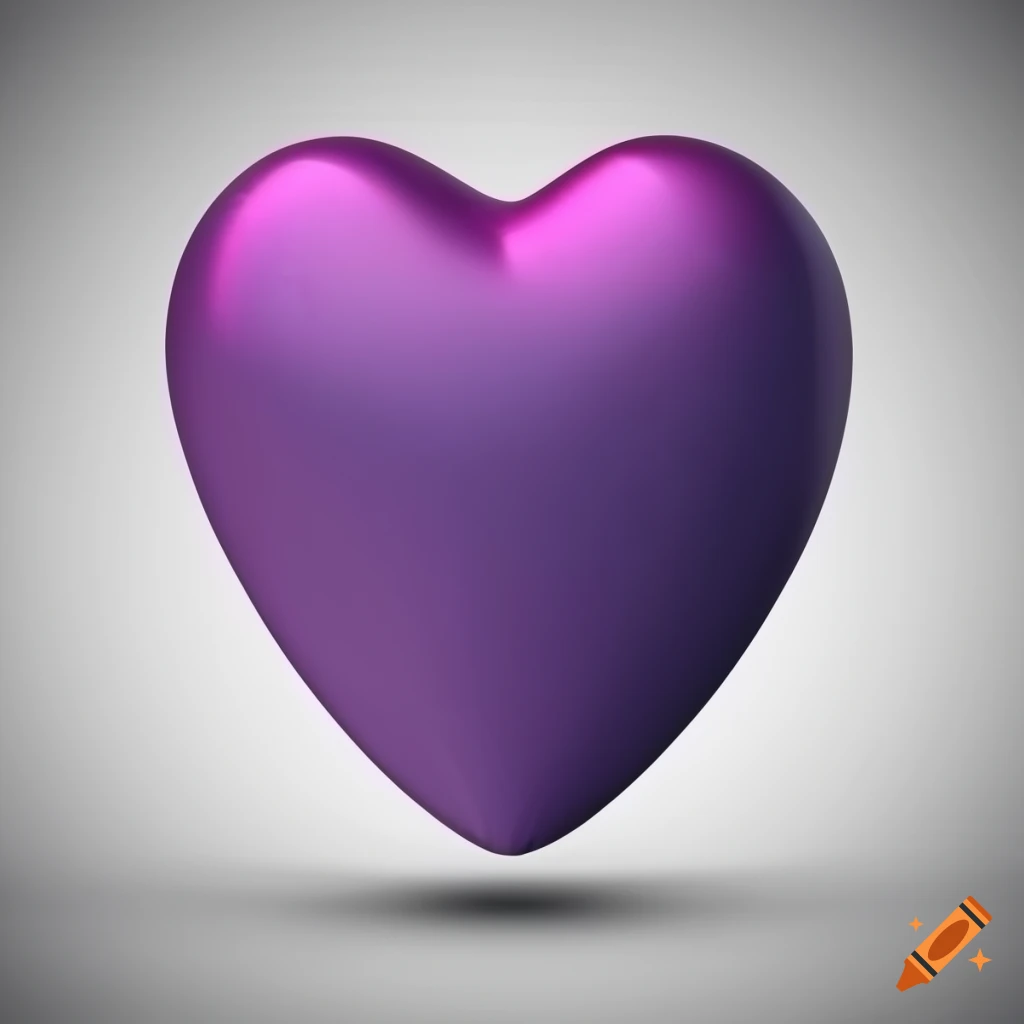3d heart game icon on white background with studio lighting on Craiyon