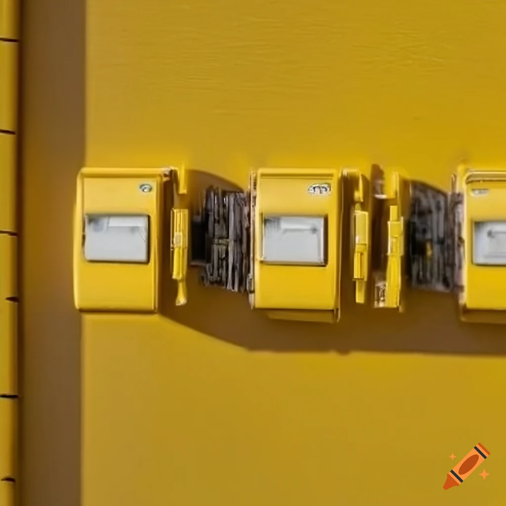 Yellow exterior electrical boxes on Craiyon