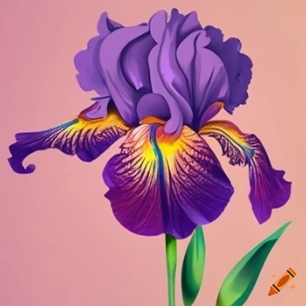 Beautiful iris flower in bloom on Craiyon