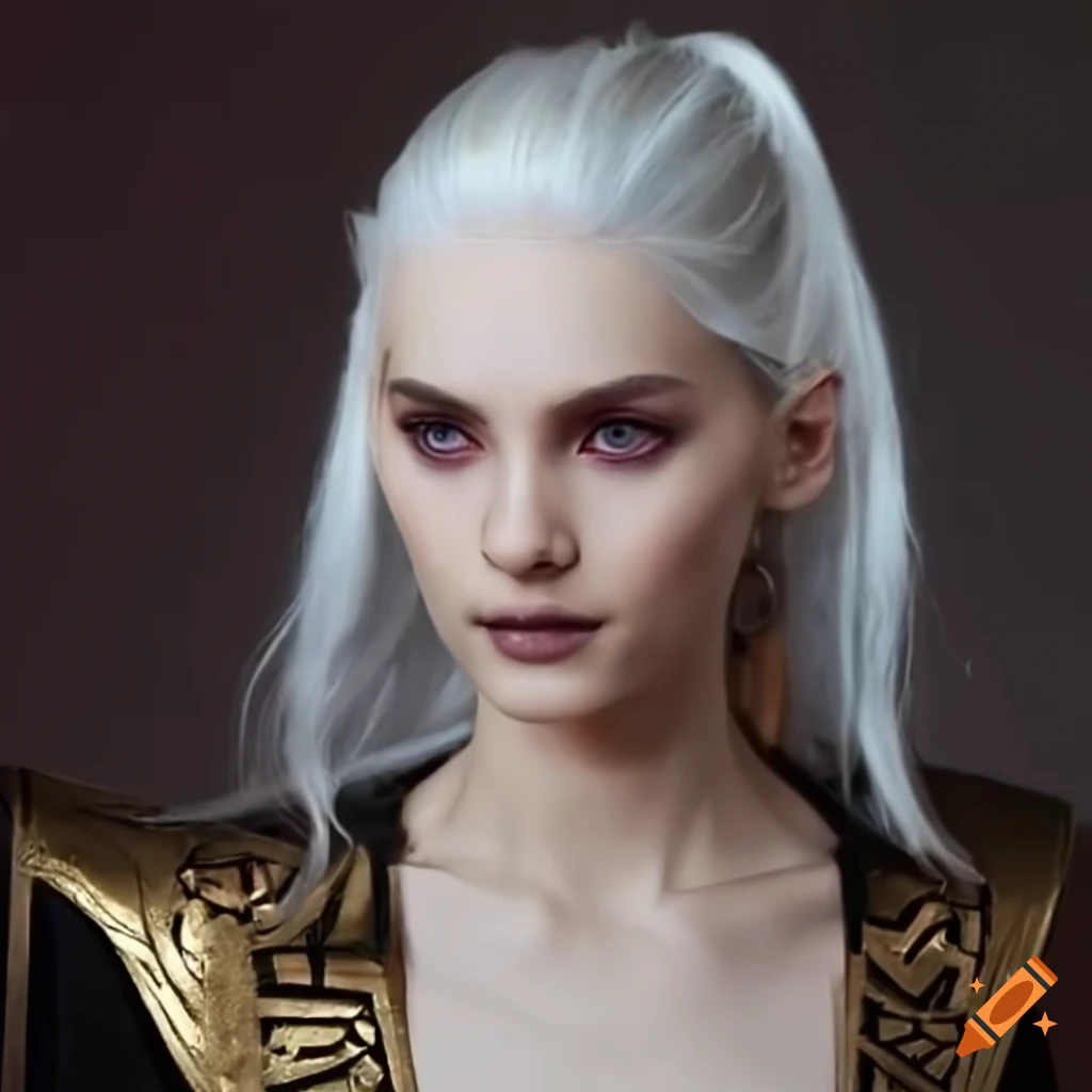 Beautiful Arkanian from the Star Wars universe with white skin, violet ...