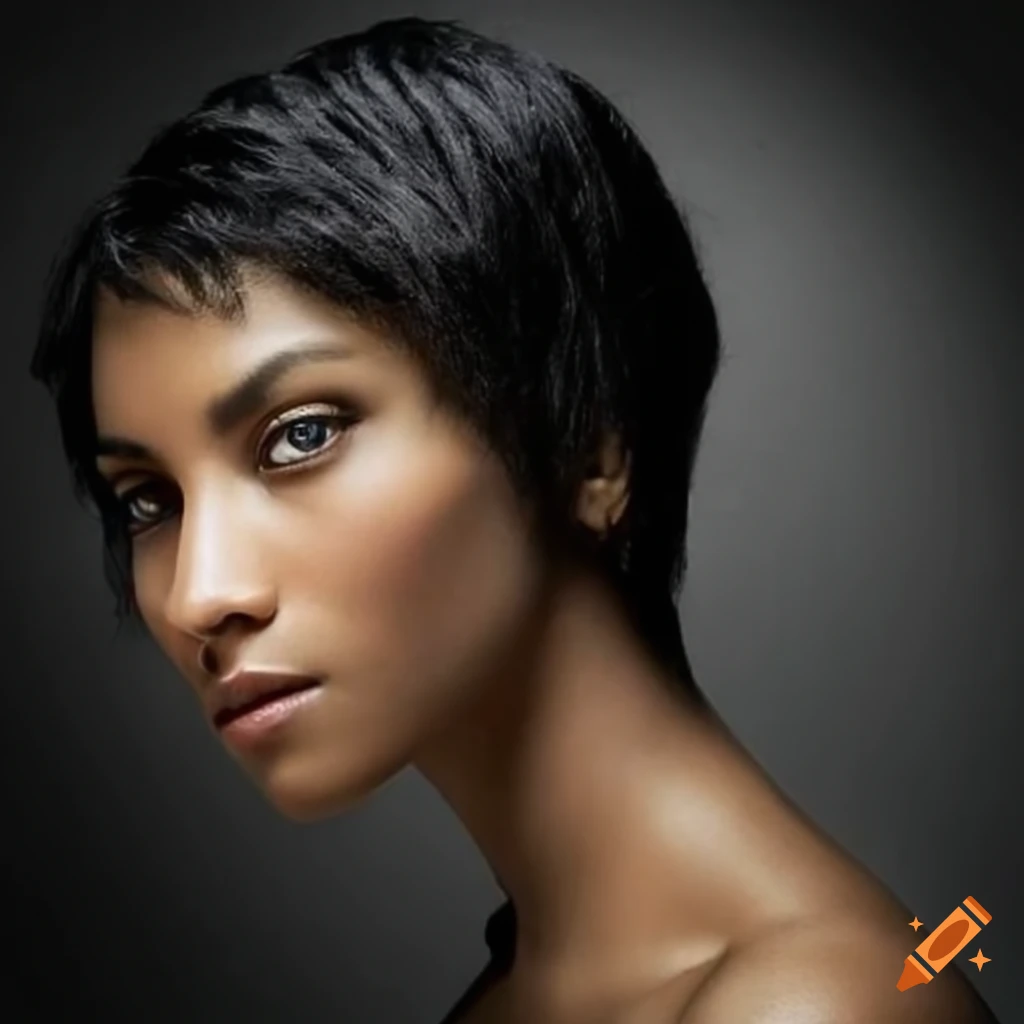 Short Wavy Black Hair Brown Skinned Humanoid Woman With Arabic