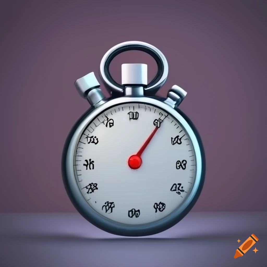Studio-lit 3d stopwatch game icon on white background on Craiyon