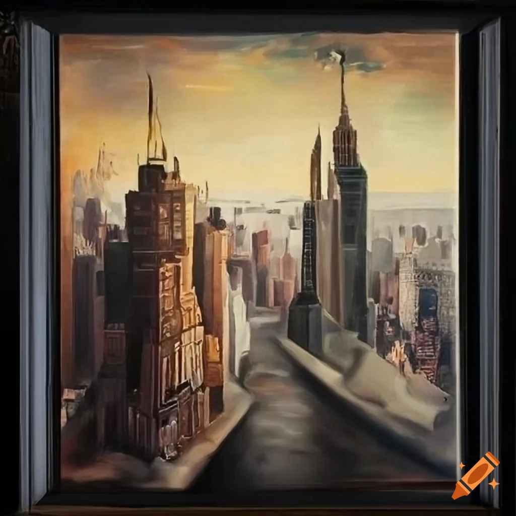 Surrealist painting of new york city in the style of salvador dali on ...