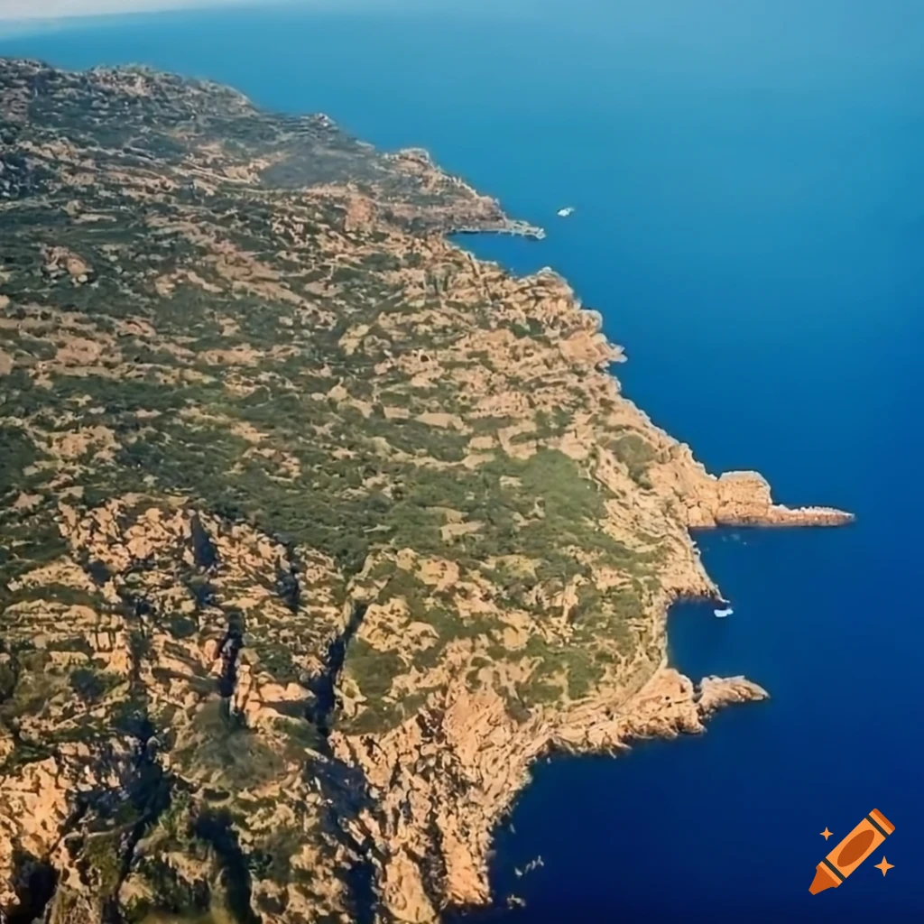 Aerial view of corsica, mediterranean island in france on Craiyon