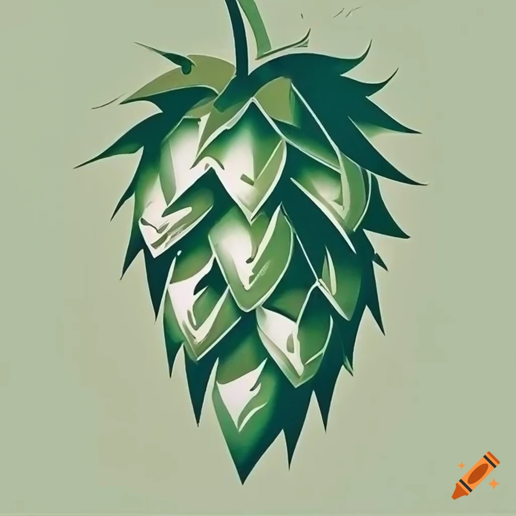 Hops cone stencil on Craiyon