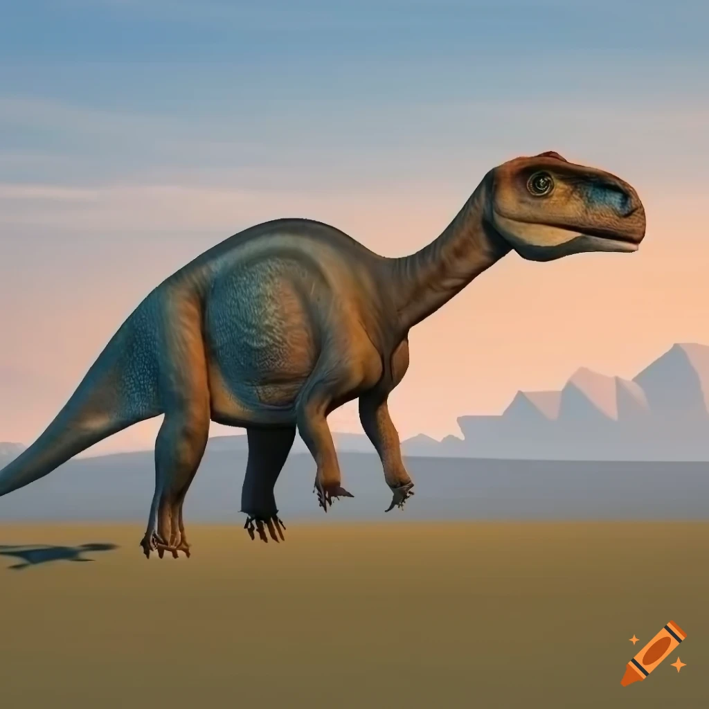 Hadrosaurus dinosaur in natural prehistoric environment on Craiyon