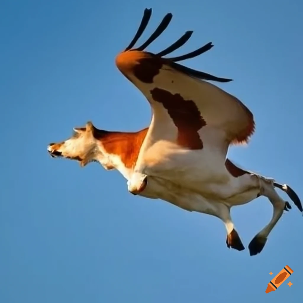Flying cow in the sky on Craiyon