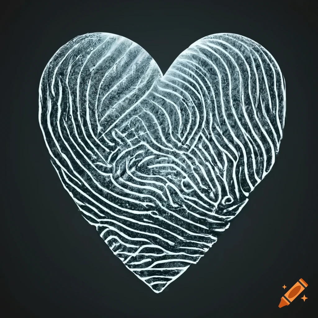 Heart-shaped fingerprint pattern on Craiyon