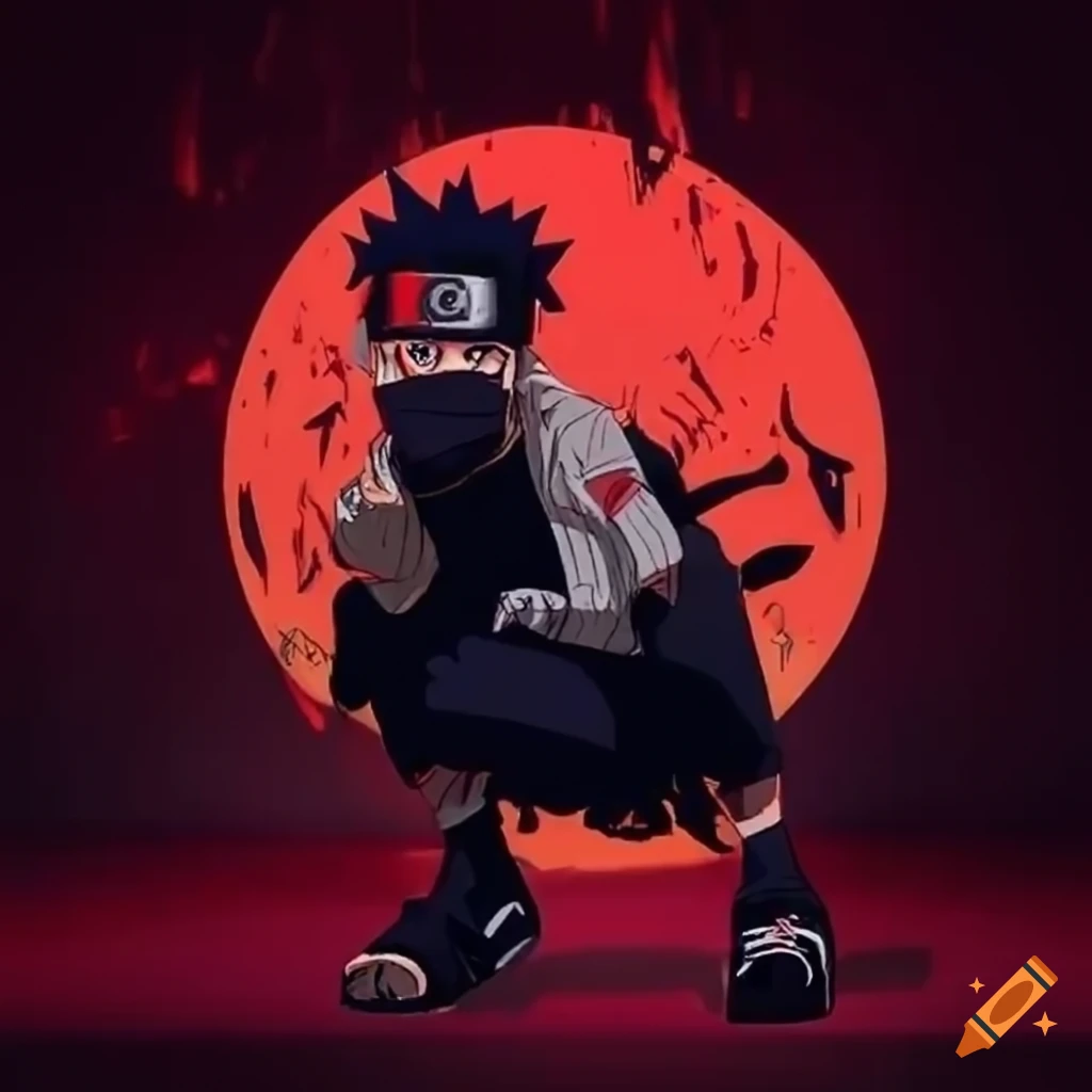 Naruto-themed streetwear fashion and sneakers on Craiyon