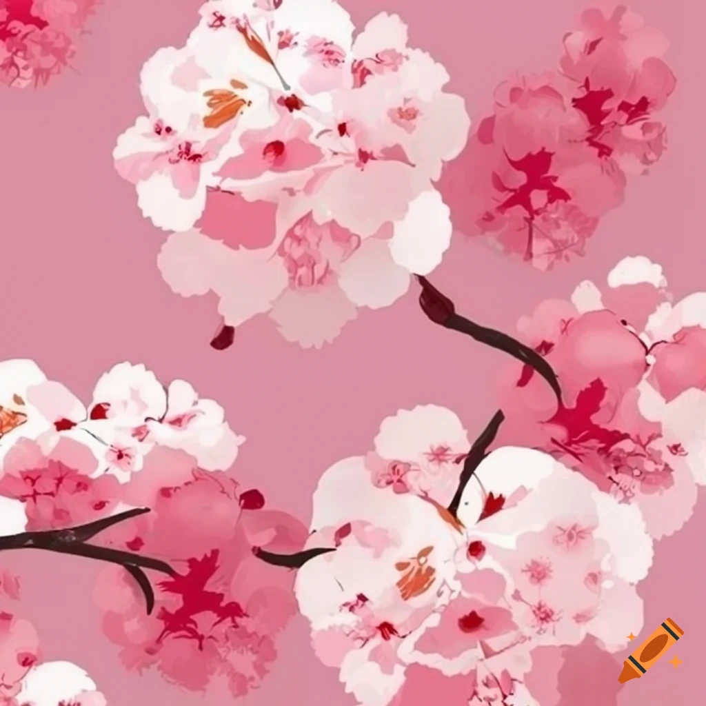 Sakura flower pattern wallpaper on Craiyon