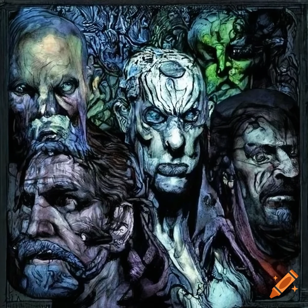 Heroes in intense poses with powerful colors and patterns in fantasy ...