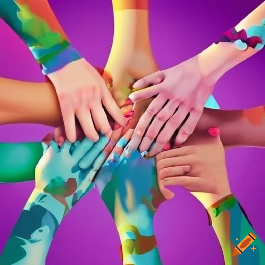Colorful representation of unity and acceptance with diverse group ...