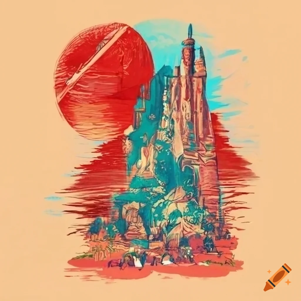 Chinese-style hand-drawn poster on Craiyon