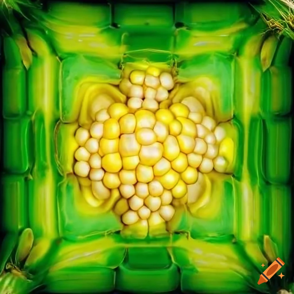 Digital art of corn on a cube on Craiyon