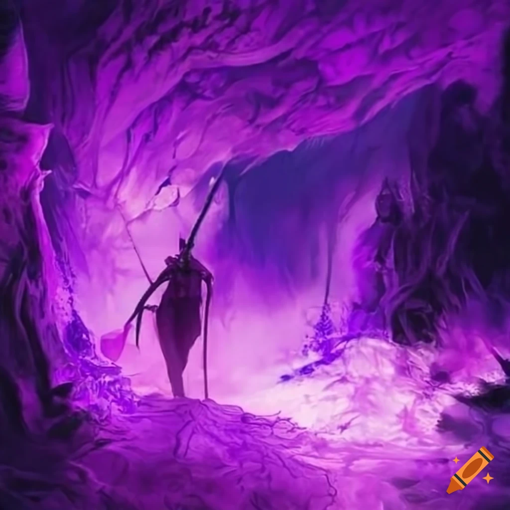 Impressive detailed purple hellscape on Craiyon