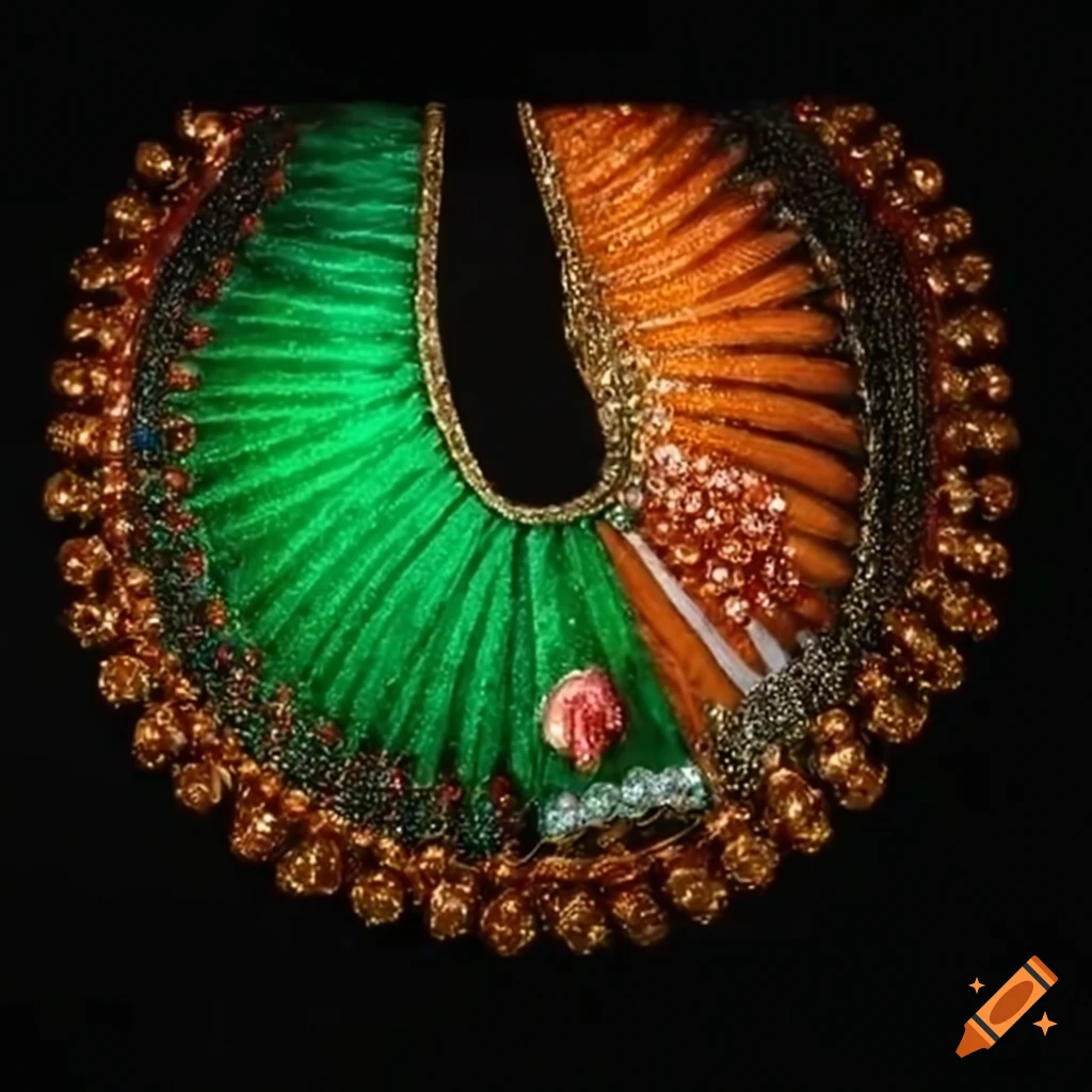 Colorful diamonds in jewelry and waving of national flags during India ...