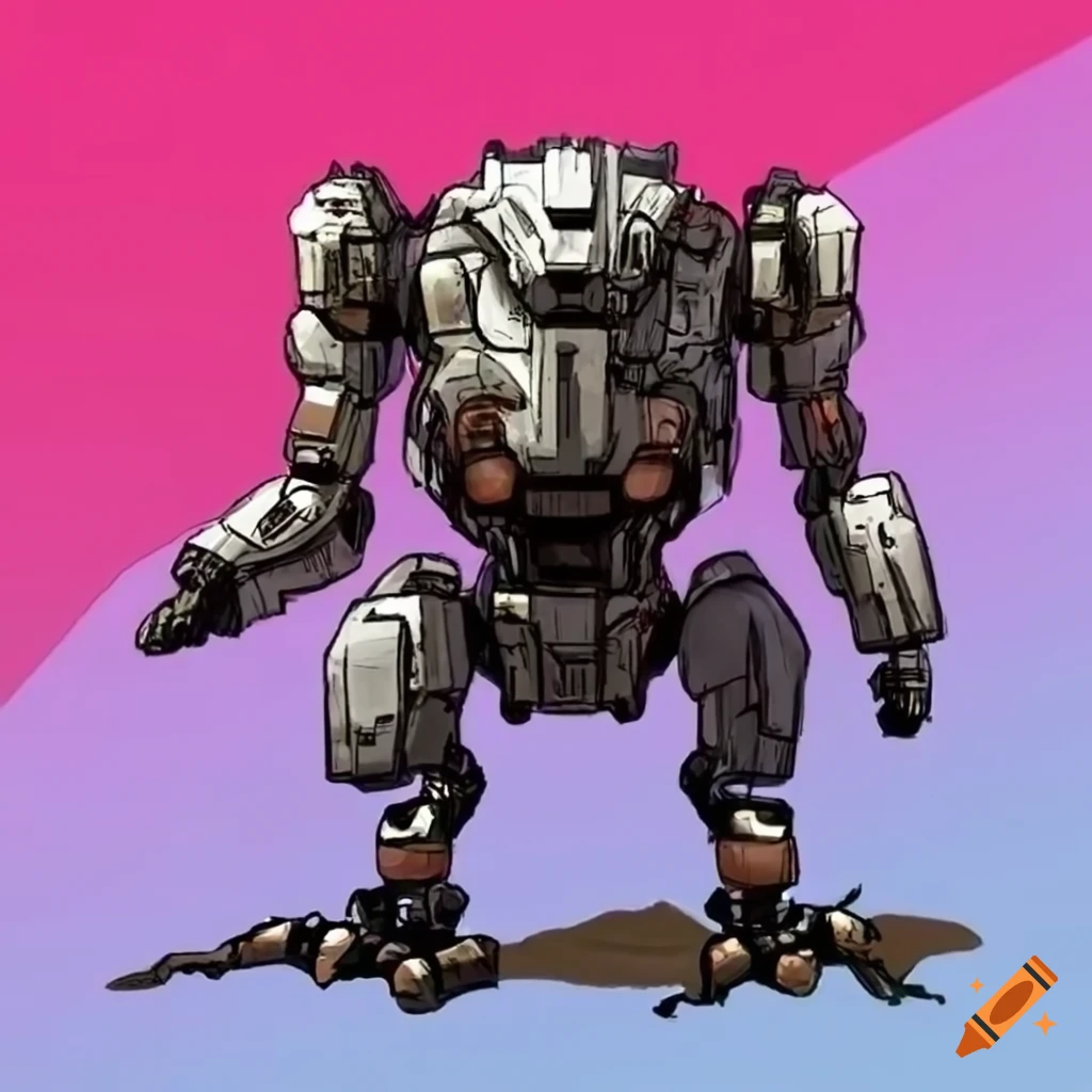 Mech in a graphic novel style with cel-shading on Craiyon