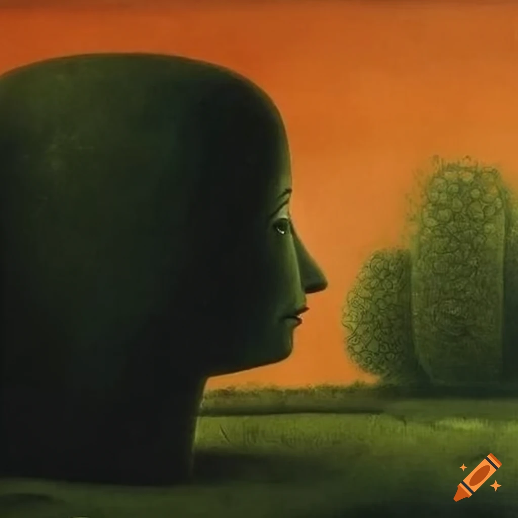 Garden maze painting by rene magritte on Craiyon