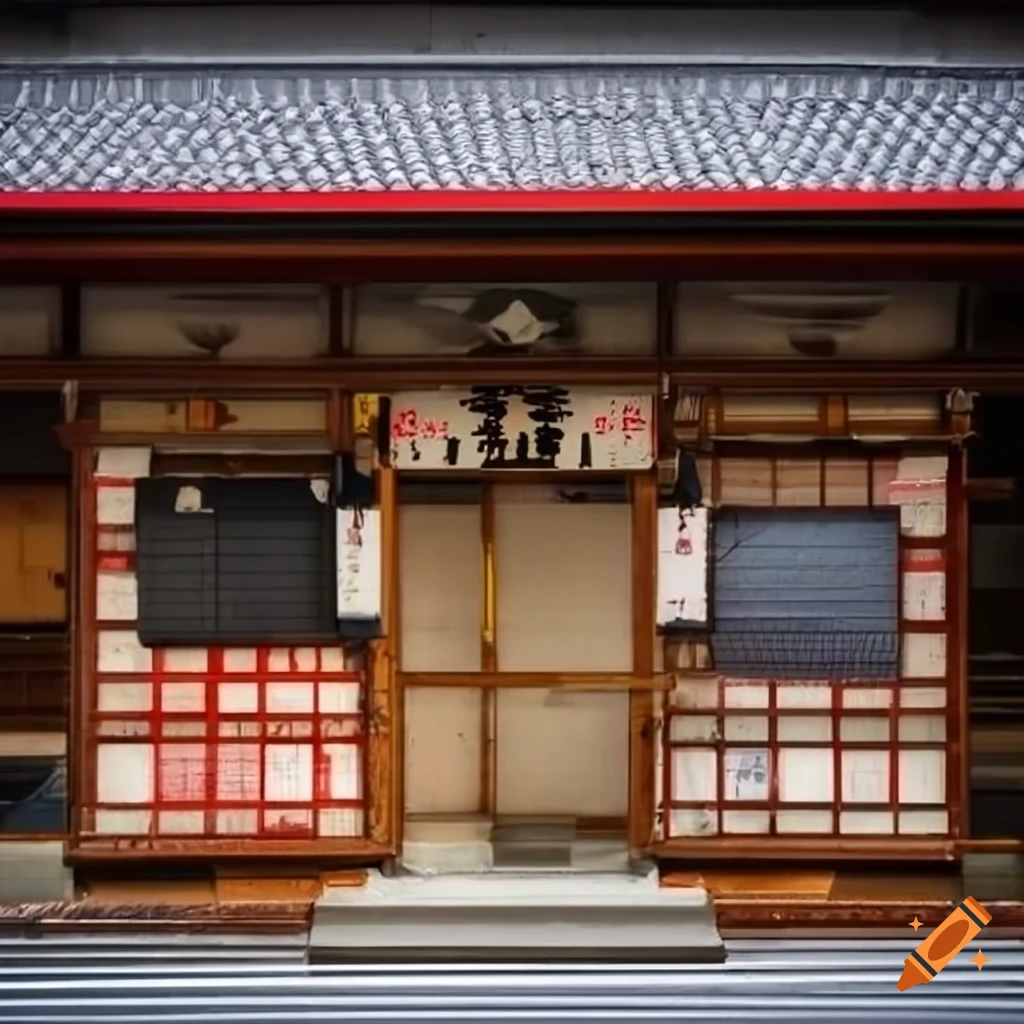 Front view of a Japanese shop on Craiyon