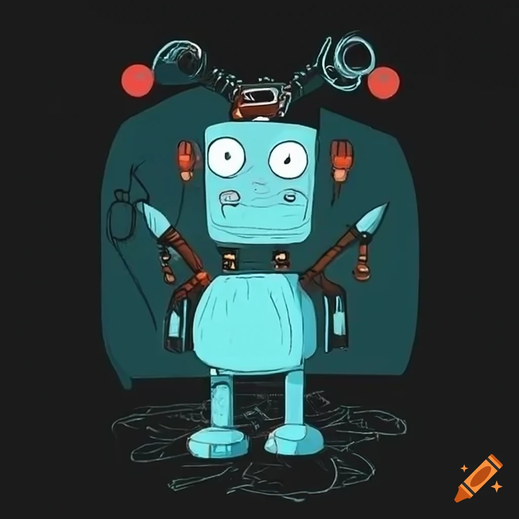 A sad robot on Craiyon