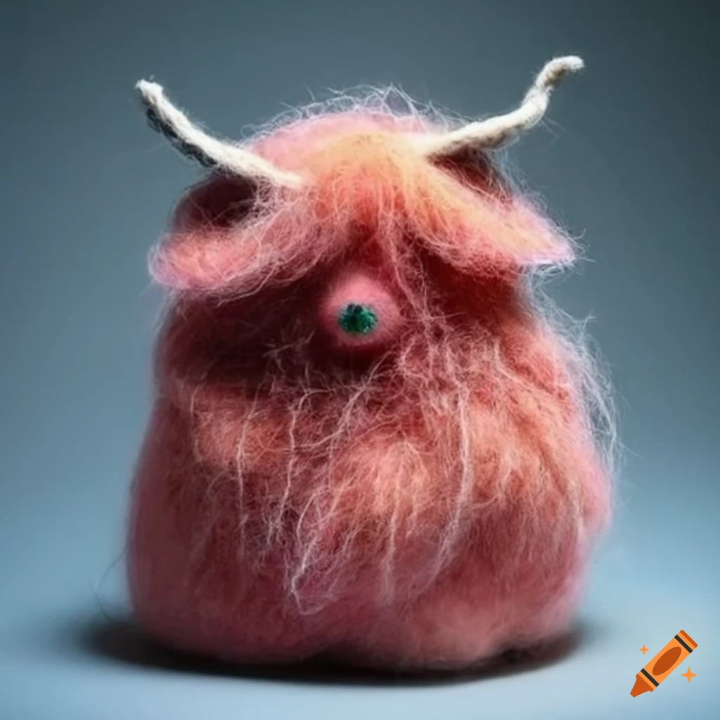 Creatures made of felted wool in interesting clothing and amazing hats ...