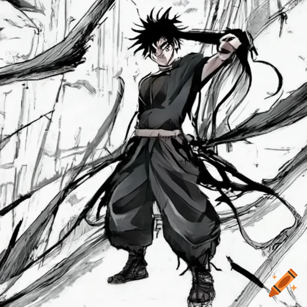 Manga main character in a fighting stance on Craiyon