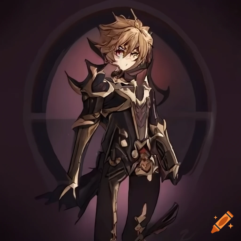 Aether character wearing berserker armor in a crossover art on Craiyon