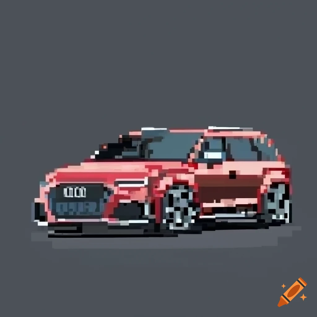 Pixel art of audi rs avant car on Craiyon